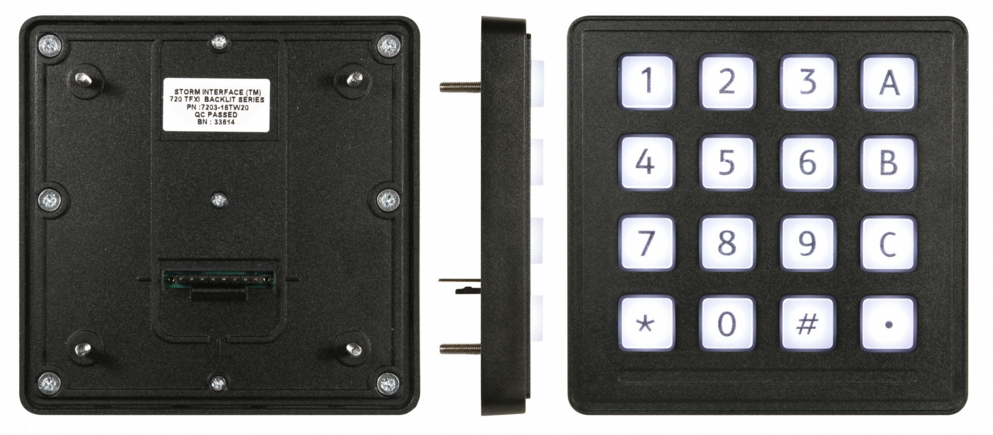STORM INTERFACE Industrial Illuminated Keypad: 16 Keys, IP65, USB ...