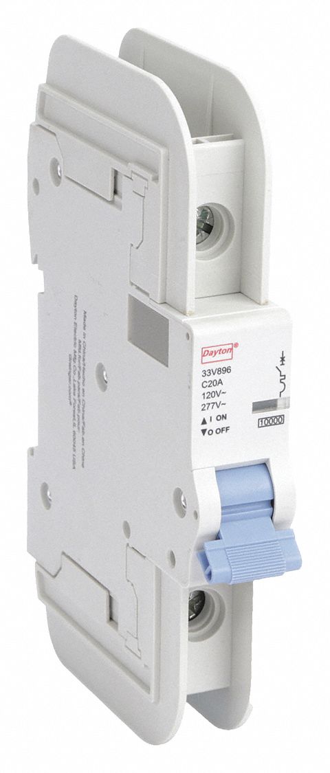 Miniature Circuit Breaker, Amps 20, Curve Type C, AC Voltage Rating ...