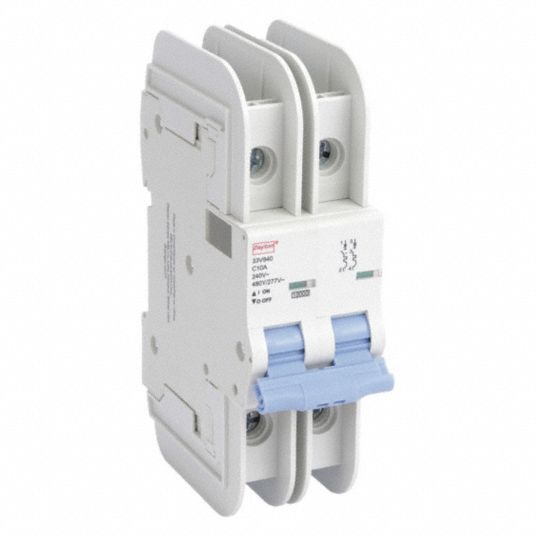 Miniature Circuit Breaker, Amps 10, Curve Type C, AC Voltage Rating ...