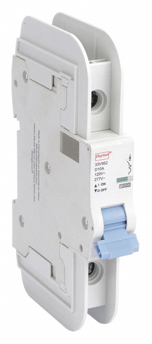 Miniature Circuit Breaker, Amps 10, Curve Type D, AC Voltage Rating ...