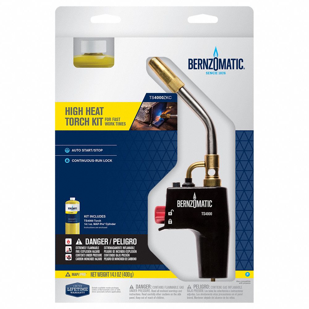 BERNZOMATIC Hand Torch w/ Cylinder: Swirl, Instant On-Off, Preset Flame ...