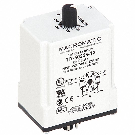 MACROMATIC, Socket Mounted, 240V AC, Single Function Time Delay Relay ... MACROMATIC, Socket Mounted, 240V AC, Single Function Time Delay Relay ...