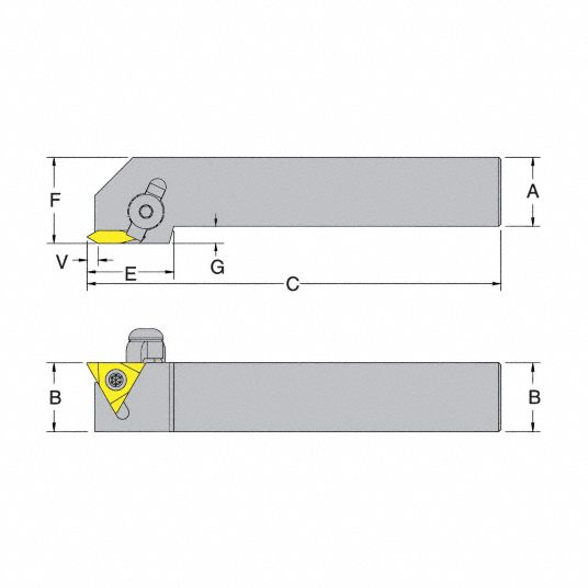 DORIAN Indexable Thread Turning Tool Holder: Right Hand - 33VD92|58036 ...