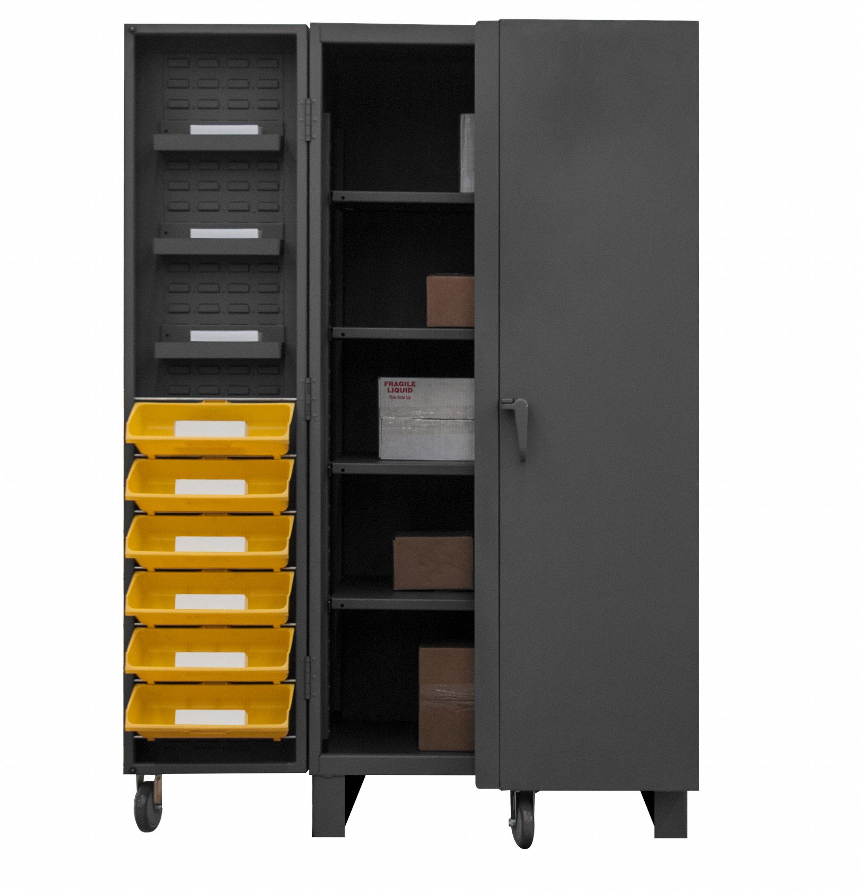 DURHAM MFG Bin Cabinet: 36 in x 36 in 78 in, 10 Shelves, 12 Bins ...