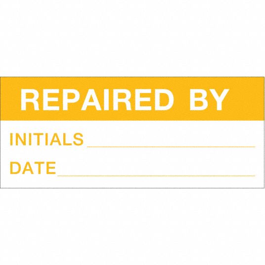 1 1/2 in Wd, 5/8 in Ht, Maintenance Label - 33VG54|WO-31 - Grainger