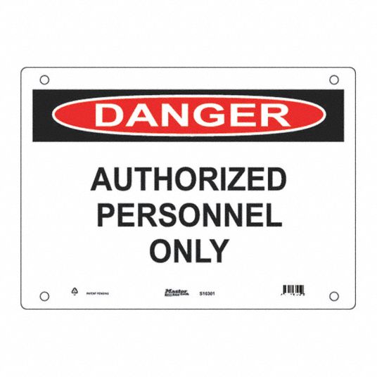 Plastic, Danger Sign, Danger, 20 in Width, 14 in Height, English - Grainger