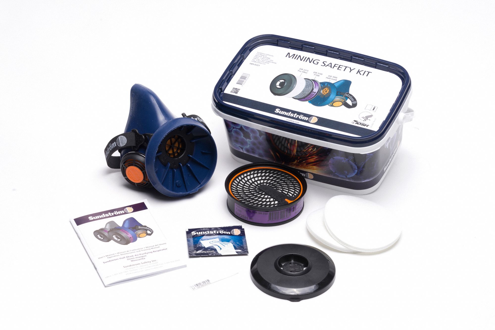 SUNDSTROM SAFETY Half Mask Respirator Kit: 1 Cartridges Included ...