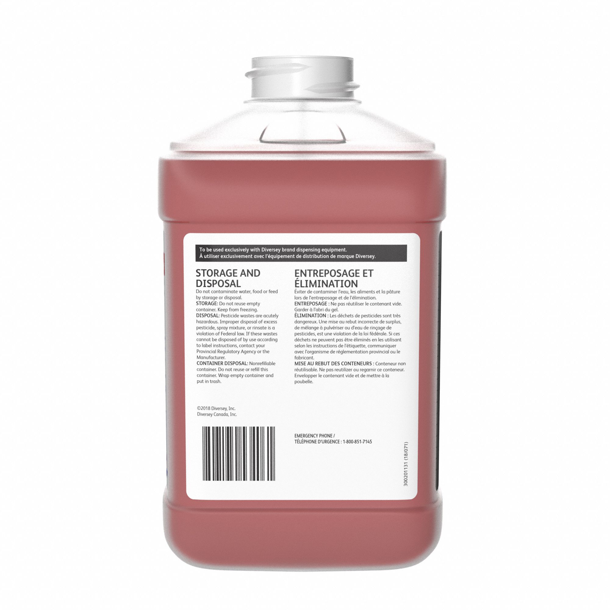 DIVERSEY Sanitizer Concentrate: J-512, Fits J-Fill Dispenser Series, 2. ...