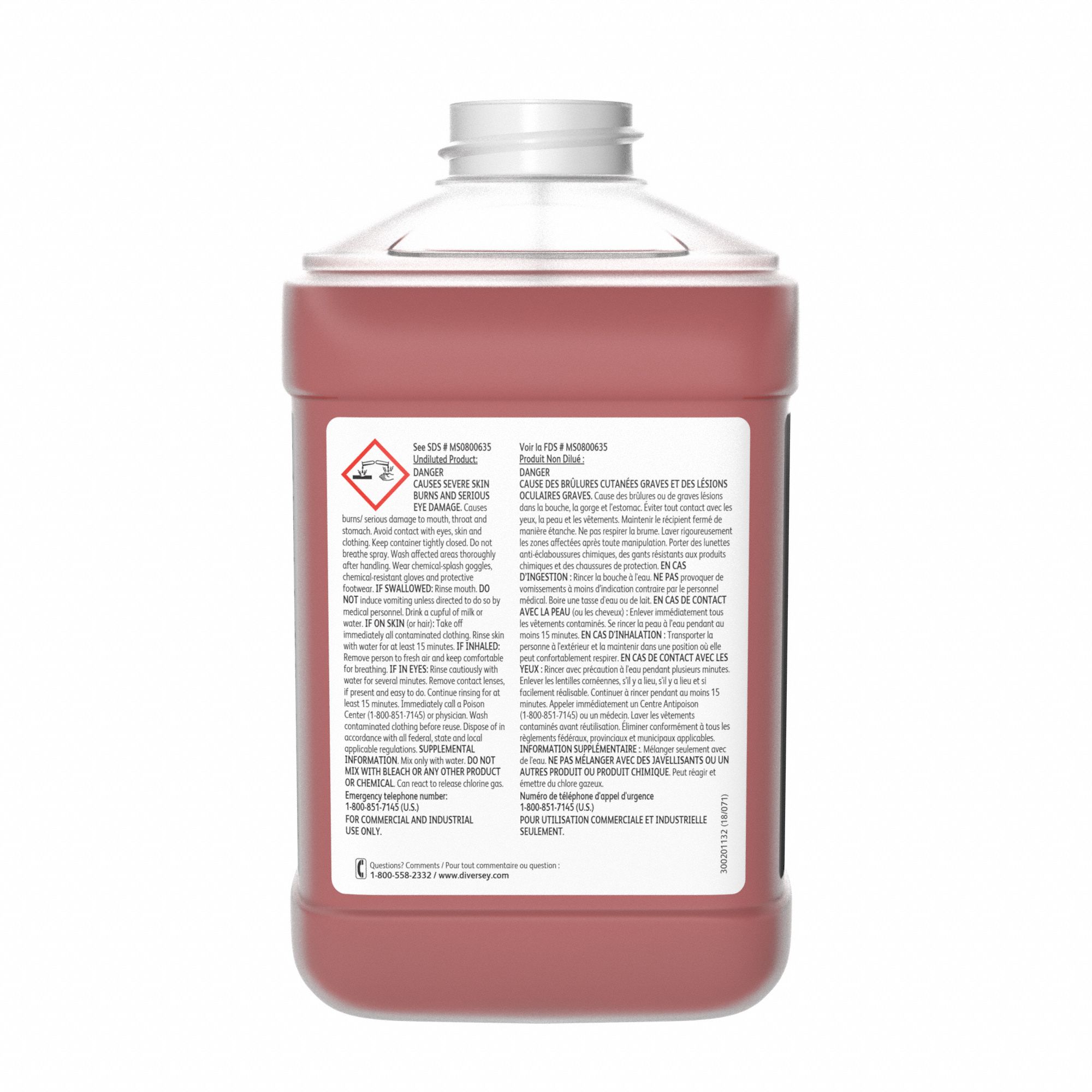 DIVERSEY Sanitizer Concentrate: J-512, Fits J-Fill Dispenser Series, 2. ...