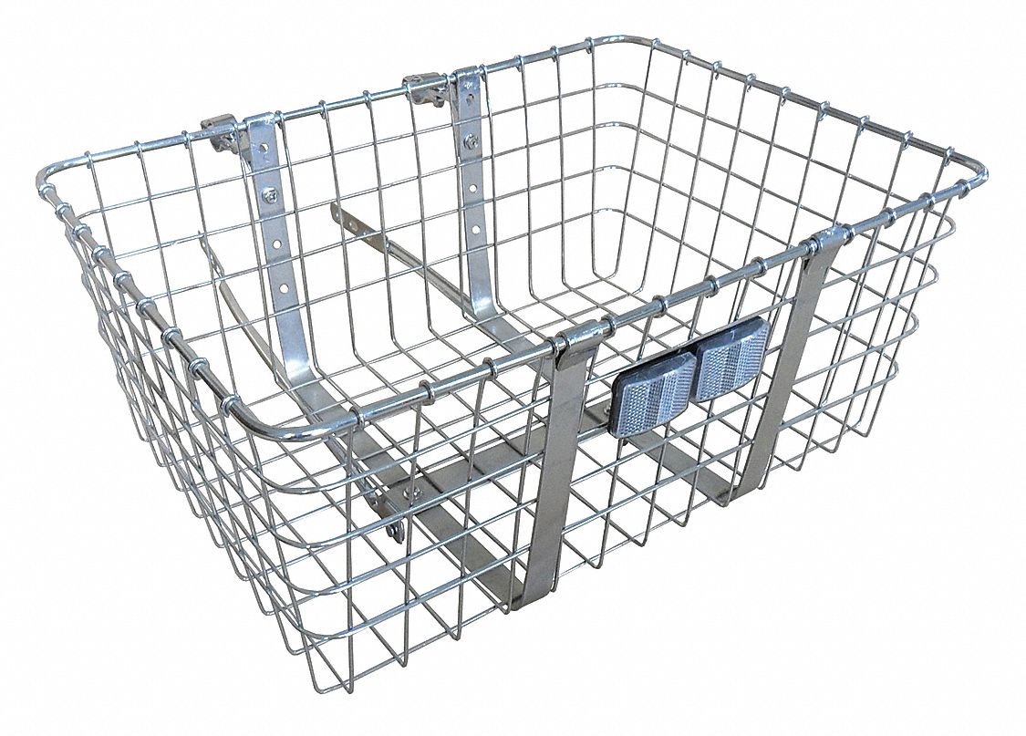 Steel Mesh Bicycle Front Basket, 21 x 15 x 9 in - Grainger