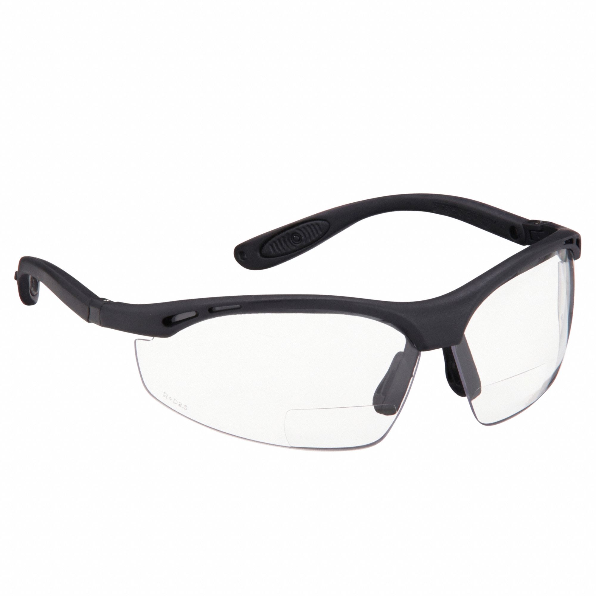 RADIANS, Clear Lens Color, Wraparound Frame, Reader Safety Glasses ...