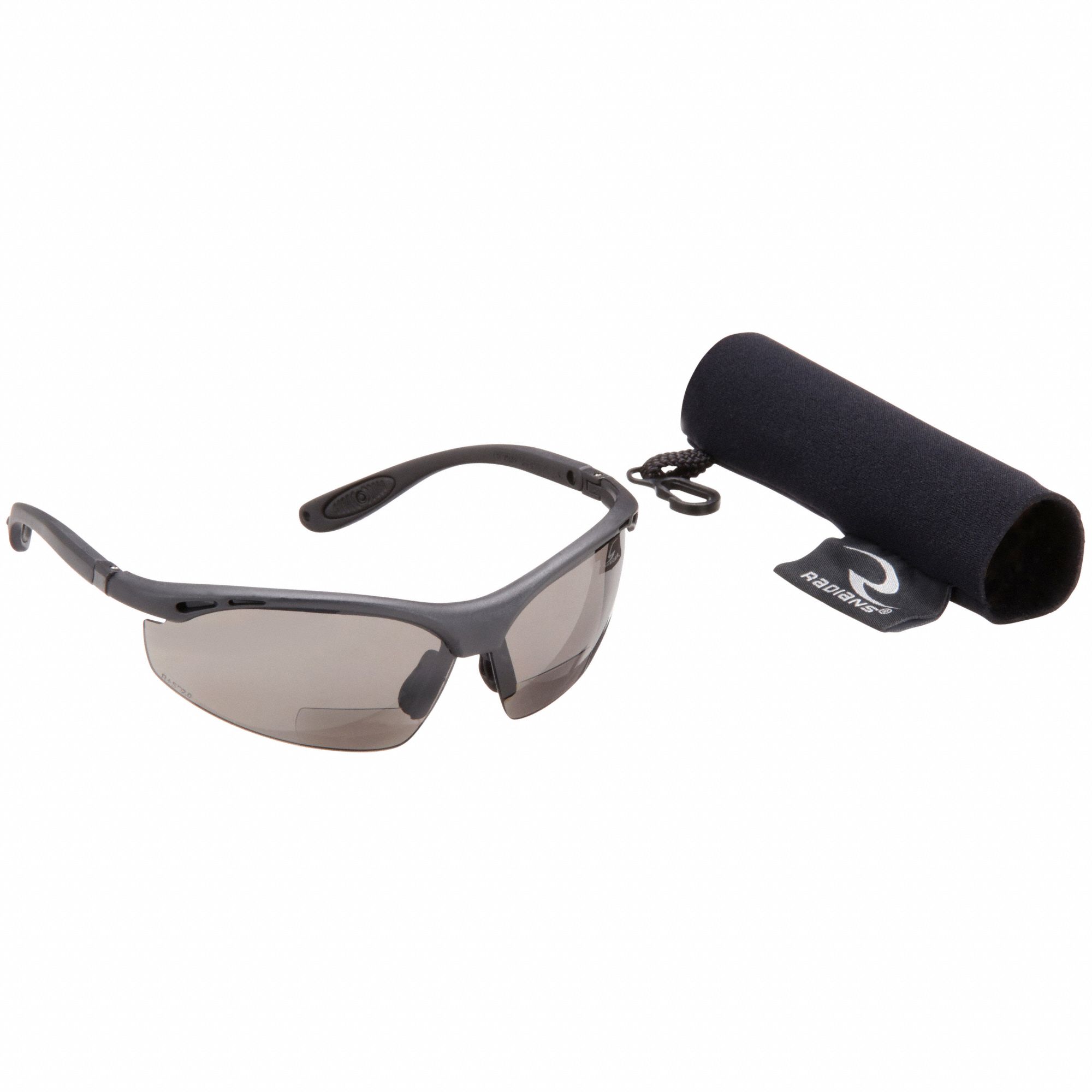 RADIANS, Gray Lens Color, Wraparound Frame, Reader Safety Glasses ...