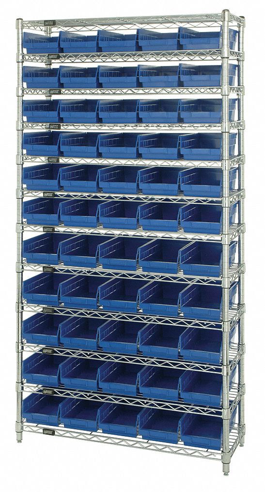 QUANTUM STORAGE SYSTEMS, 36 in x 24 in x 74 in, 1 Sided, Bin Shelving ...