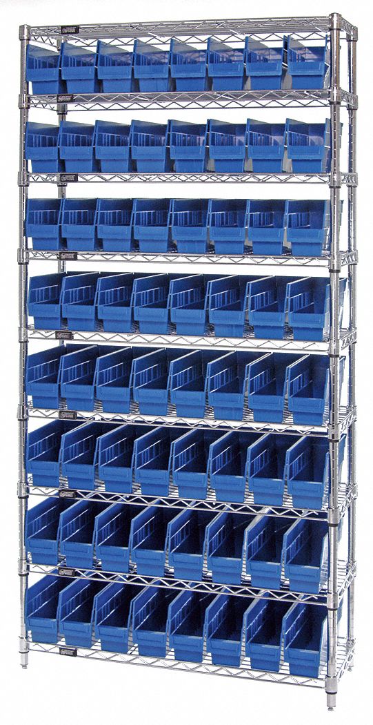 QUANTUM STORAGE SYSTEMS, 36 in x 12 in x 74 in, 1 Sided, Bin Shelving ...