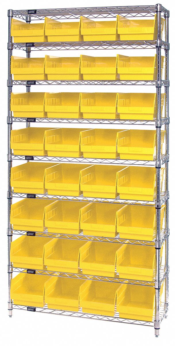 QUANTUM STORAGE SYSTEMS, 36 in x 12 in x 74 in, 1 Sided, Bin Shelving ...