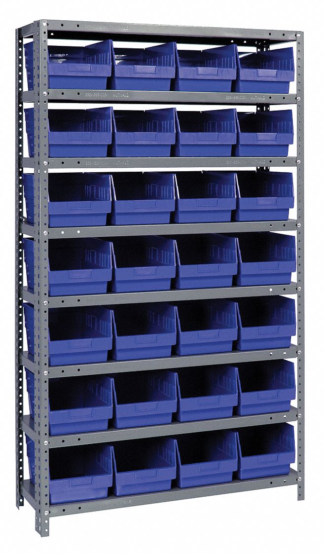 QUANTUM STORAGE SYSTEMS, 36 in x 12 in x 75 in, 1 Sided, Bin Shelving ...