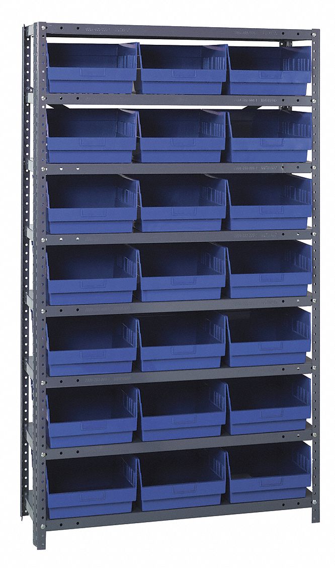 QUANTUM STORAGE SYSTEMS, 36 in x 12 in x 75 in, 1 Sided, Bin Shelving ...