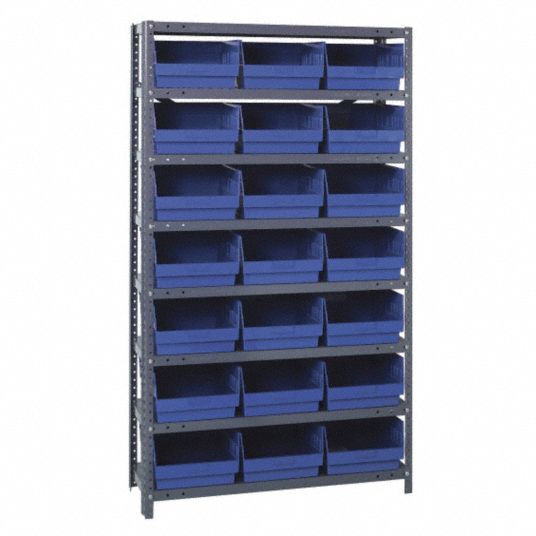 QUANTUM STORAGE SYSTEMS, 36 in x 12 in x 75 in, 1 Sided, Bin Shelving ...