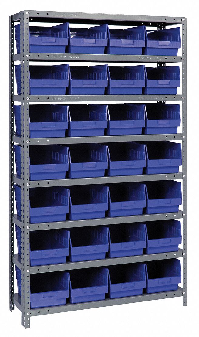 QUANTUM STORAGE SYSTEMS, 36 in x 18 in x 75 in, 1 Sided, Bin Shelving ...