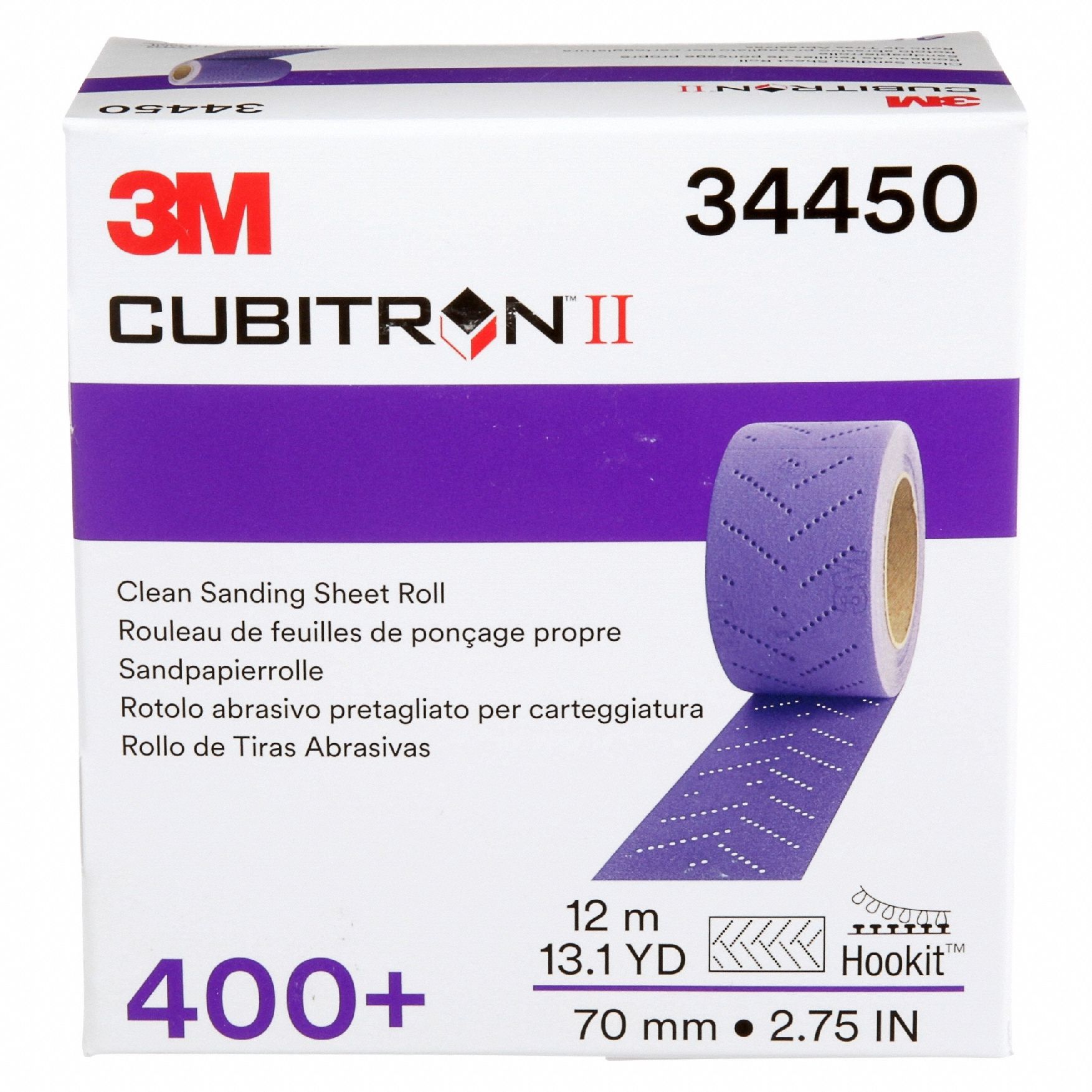 3M CUBITRON II, 2 3/4 in W x 39 1/4 ft L, Ceramic, Clean Sanding Sheet ...