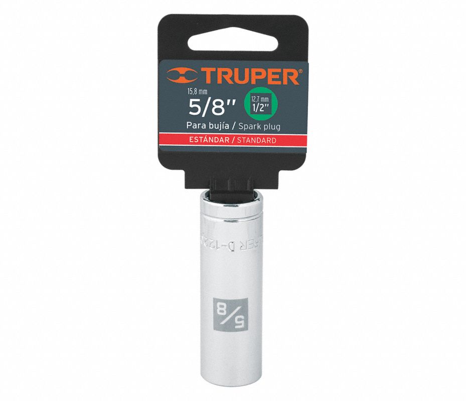 TRUPER Dado marca TRUPER, Tam Impulsor 1/2", Cuadrada, Tam. Dado 5/8 ...