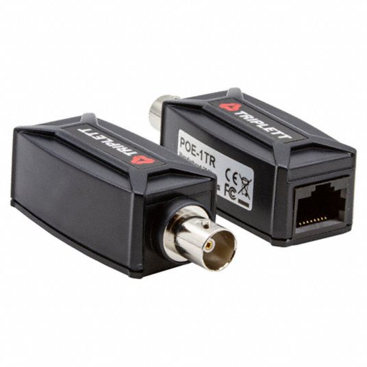 TRIPLETT, 2 Ports, Black, IP Extender for Coax - 347FE1|POE-1TR - Grainger