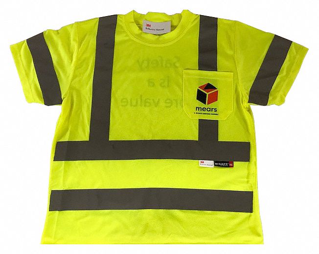 MAJESTIC GLOVE, ANSI Class 3, L, Short Sleeve Hi-Vis Reflective ...