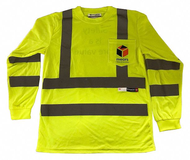 MAJESTIC GLOVE, ANSI Class 3, M, Long Sleeve Hi-Vis Reflective - 347KJ9 ...