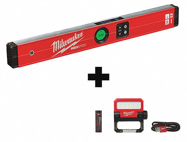 MILWAUKEE, Includes Batteries, ±0.10°, Digital Level - 349AK1|MLDIG24 ...