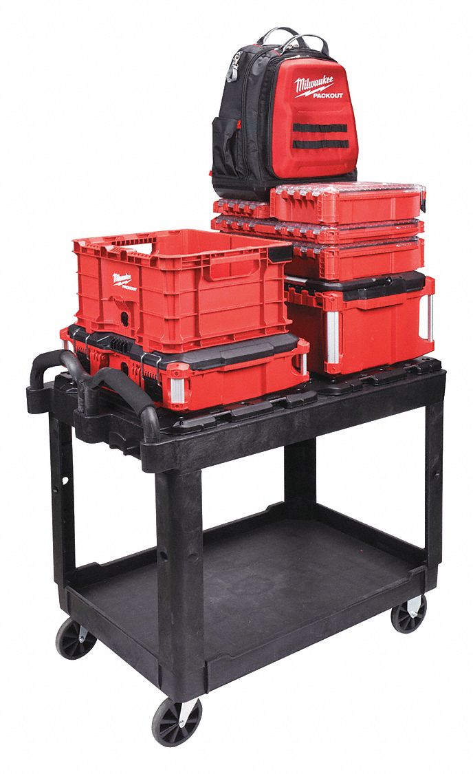 MILWAUKEE, 500 lb Load Capacity, 38-1/8 inx 24-3/8 in, Utility Cart ...