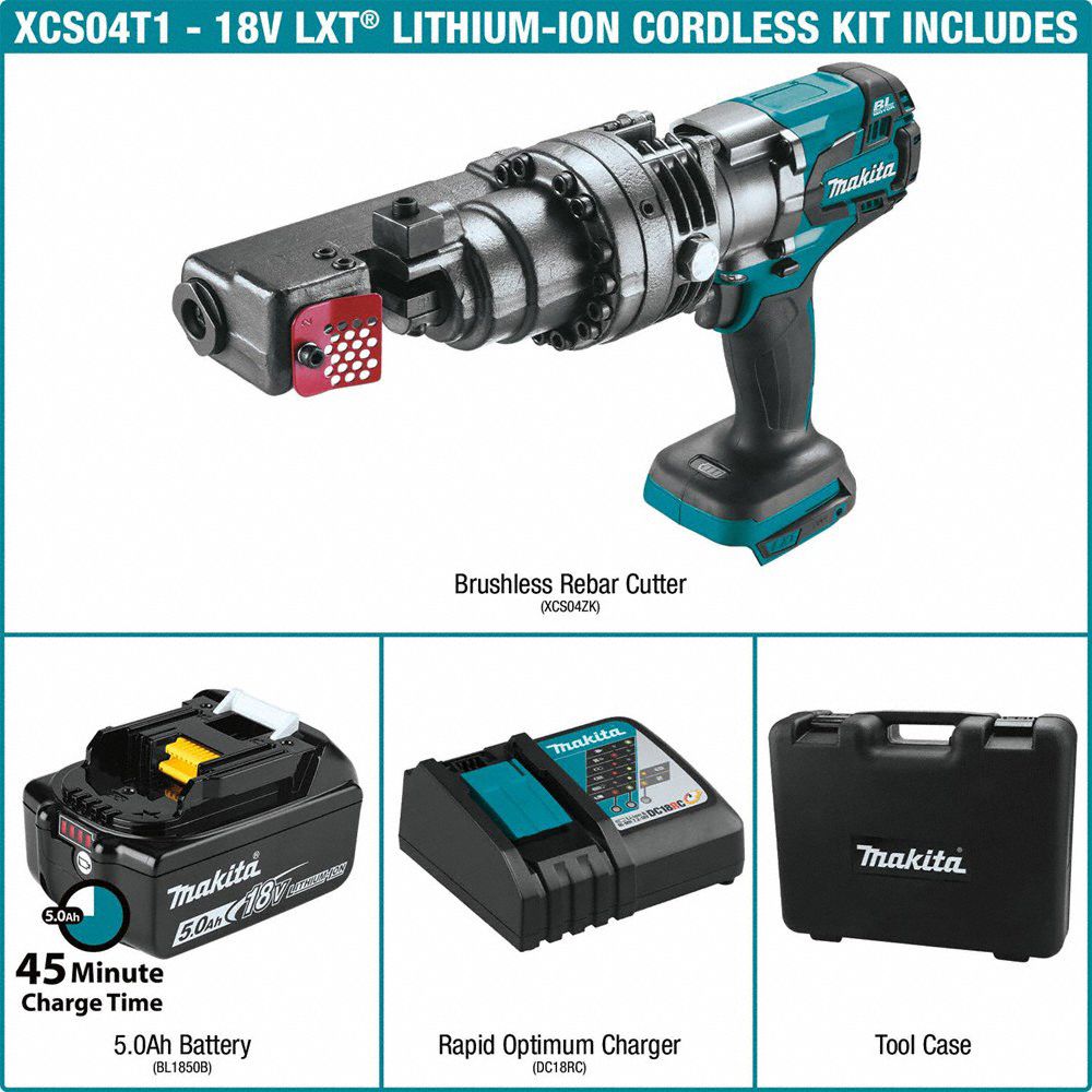 MAKITA Cordless Cable Cutter Kit: 18V DC, #5 Max. Rebar Size, 5/8 in ...
