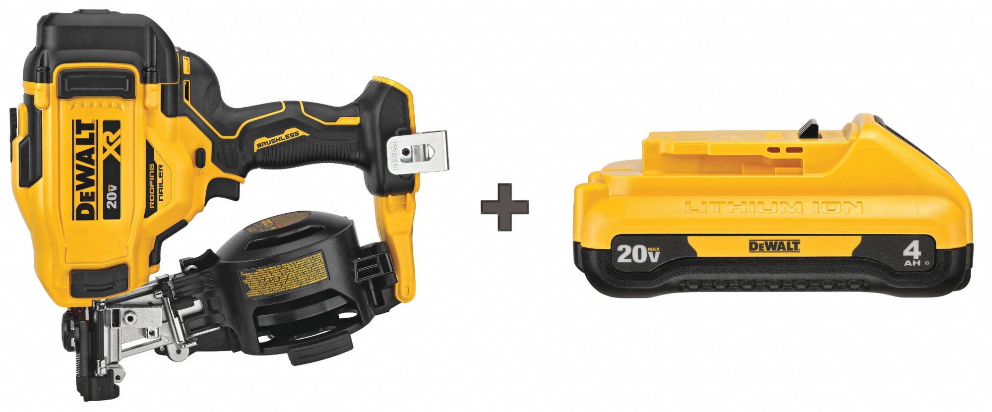 DEWALT, Sequential, (1) 4.0 Ah, Nailer Gun - 349JL6|DCN45RNB/ DCB240 ...