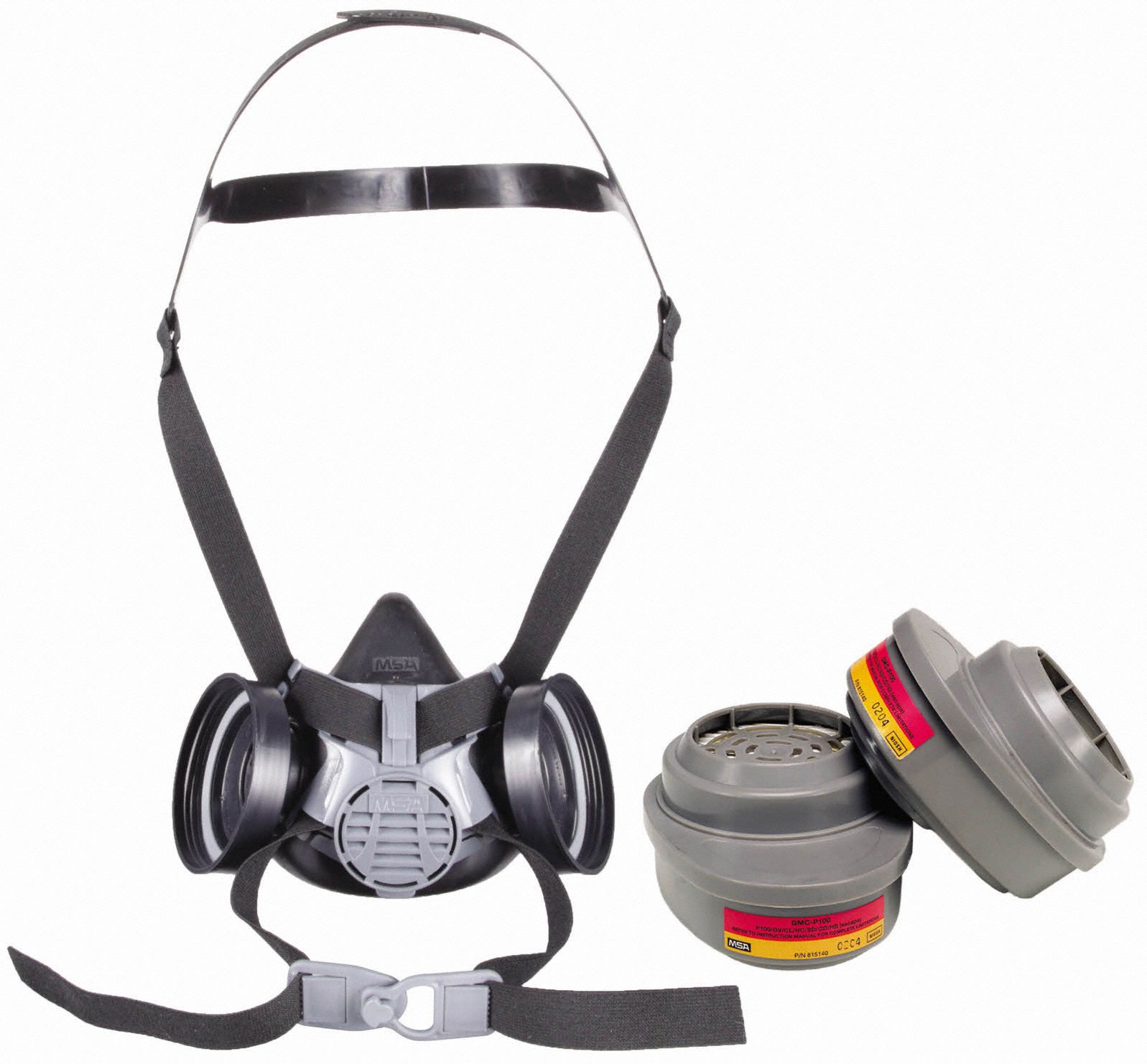 MSA, 2 Cartridges Included, Silicone, Half Mask Respirator Kit - 349JW0 ...