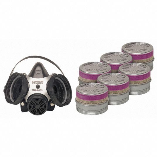 MSA, 6 Cartridges Included, Hycar Rubber, Half Mask Respirator Kit ...
