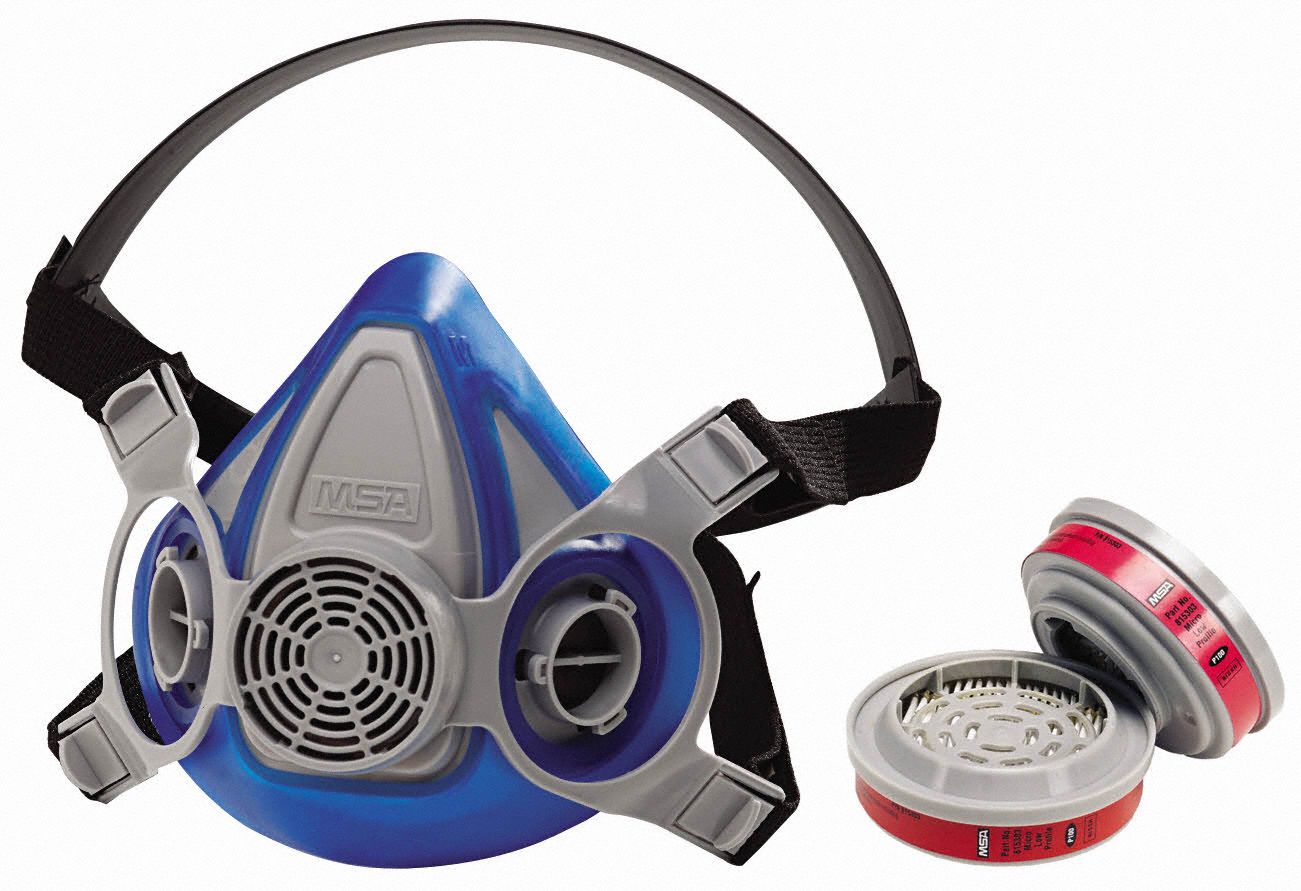 MSA, 2 Cartridges Included, (2) P100 Filter, Half Mask Respirator Kit ...