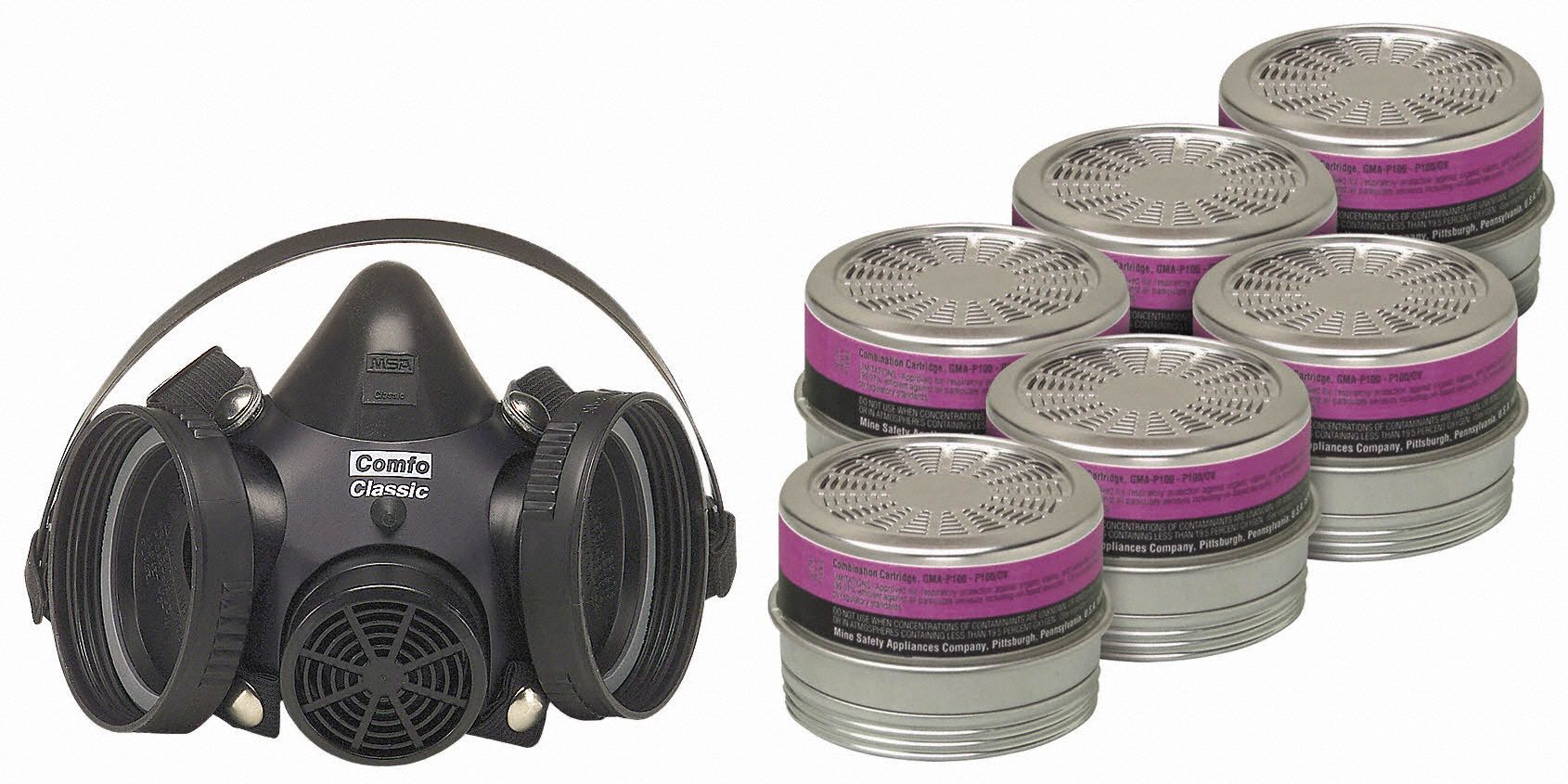 MSA, 6 Cartridges Included, (6) Organic Vapor (OV), P100 Combo ...