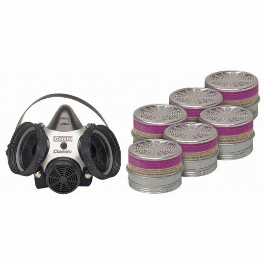 MSA, 6 Cartridges Included, Hycar Rubber, Half Mask Respirator Kit ...
