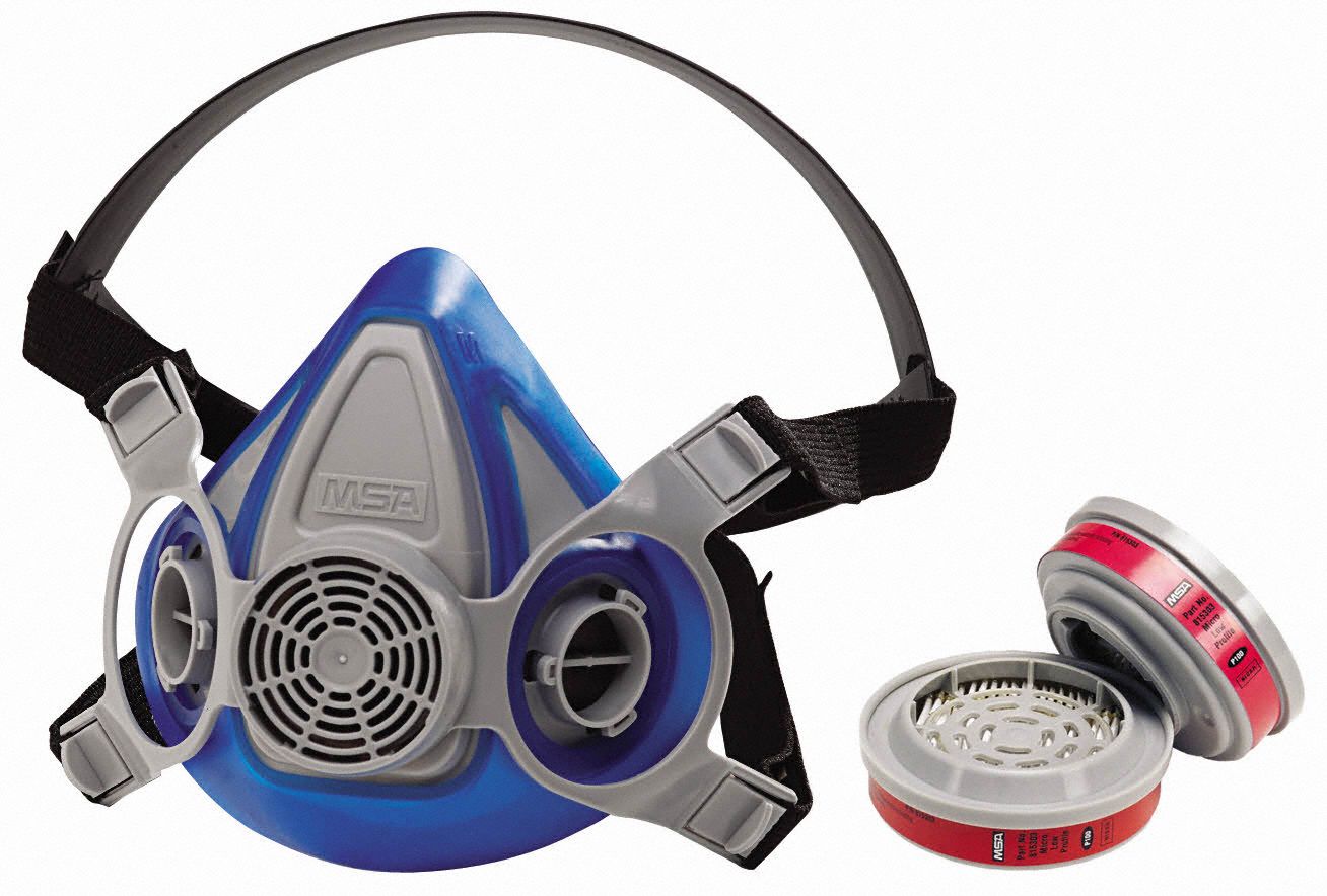 MSA, 2 Cartridges Included, (2) P100 Filter, Half Mask Respirator Kit ...