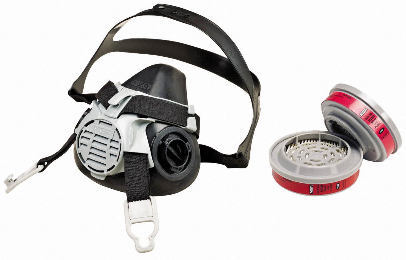 MSA, 2 Cartridges Included, (2) P100 Filter, Half Mask Respirator Kit ...