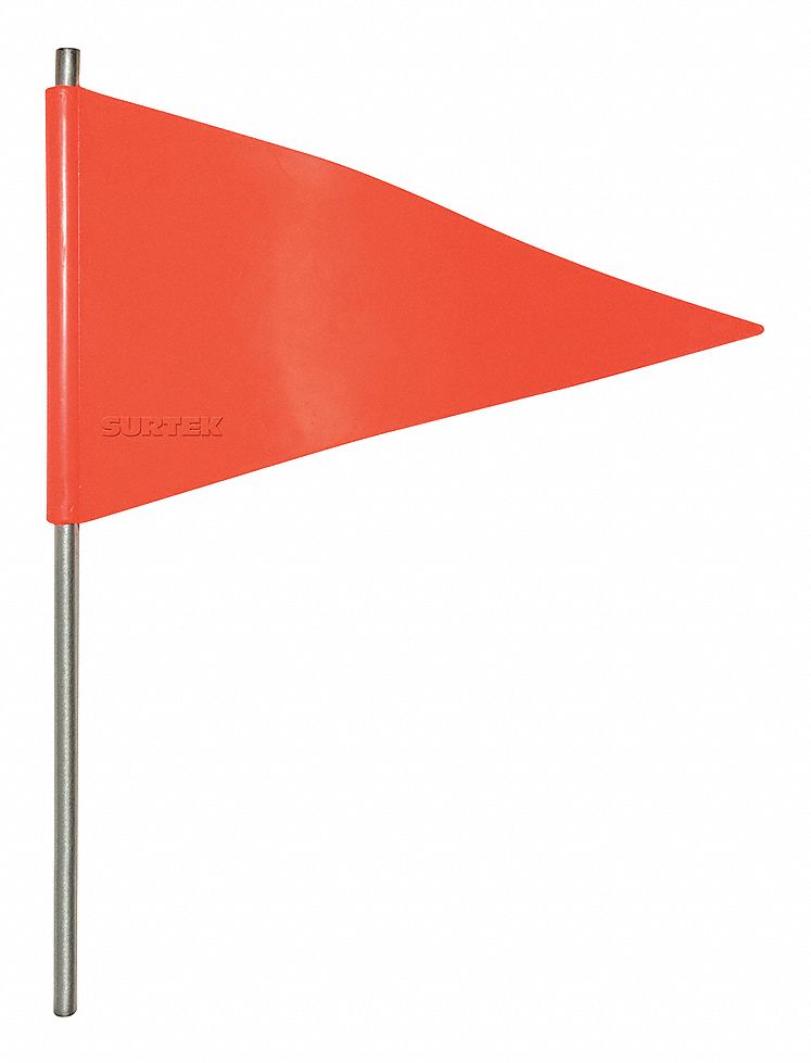 SURTEK Bandera de Advertencia Naranja Fluorescente Triángulo 20" x 16 ...