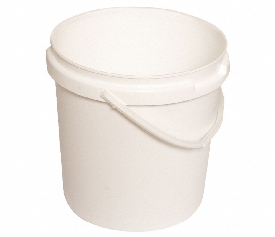 GRAINGER APPROVED Balde de Plástico Redondo, Color Blanco de 1 gal ...