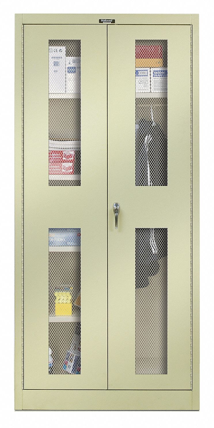 HALLOWELL Storage Cabinet: 36 in x 18 in x 78 in, 4 Shelves, Swing ...