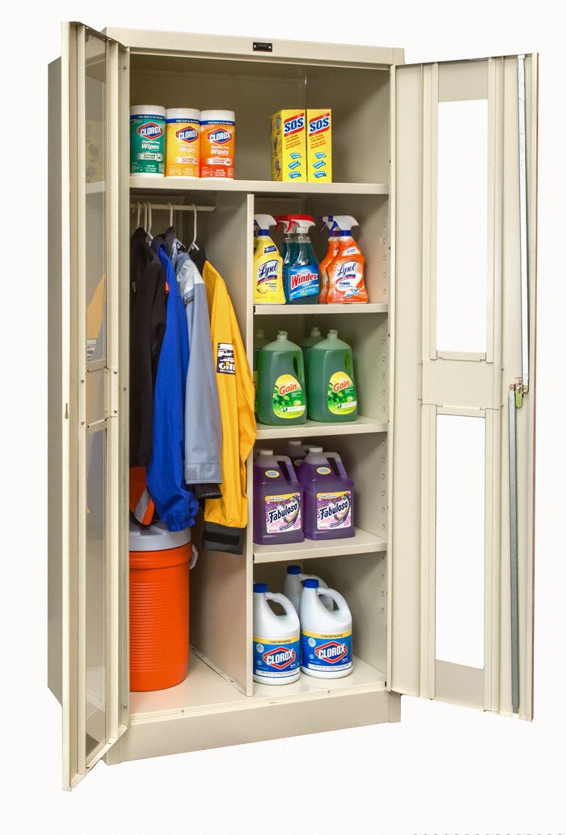 HALLOWELL Storage Cabinet: 48 in x 24 in x 78 in, 4 Shelves, Swing ...