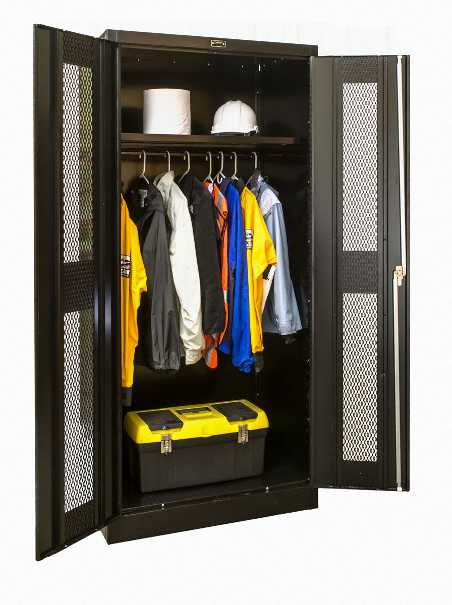 HALLOWELL Storage Cabinet: 36 in x 24 in x 78 in, 1 Adj Shelf, Swing ...