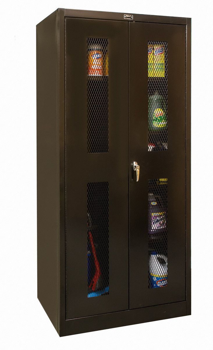 HALLOWELL Storage Cabinet: 36 in x 24 in x 78 in, 4 Shelves, Swing ...