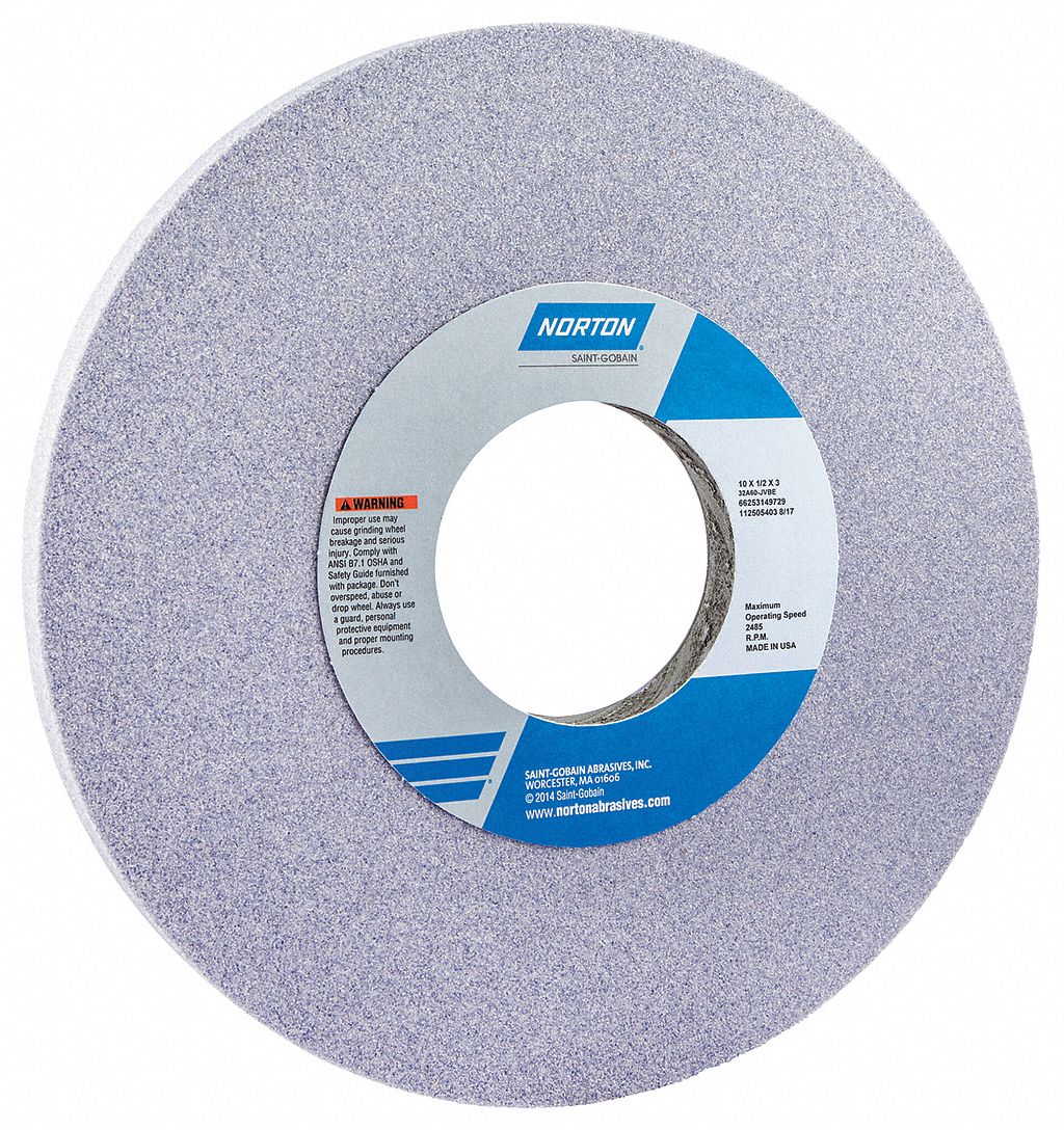 NORTON, Type 1, 10" x 1/2" x 3", Straight Grinding Wheel - 34CD78 ...