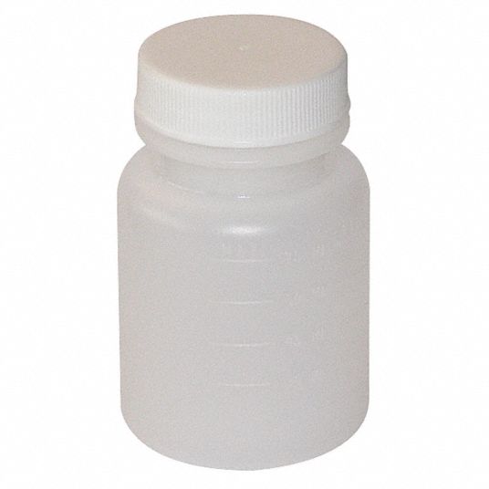 ABILITY ONE Narrow Mouth Round Bottle, Sampling, Plastic, White, 120 PK ...