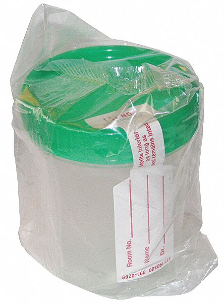Wide Mouth Cylindrical Specimen Container, Plastic, Clear, 100 PK - Grainger