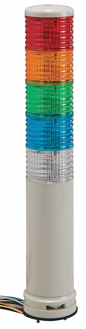 SCHNEIDER ELECTRIC, 5 Tier, Blue/Clear/Green/Orange/Red, Tower Light ...