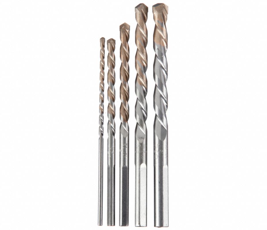 DEWALT Juego de Brocas para Taladros Percutores, 1/8'', 3/16'', 1/4 ...